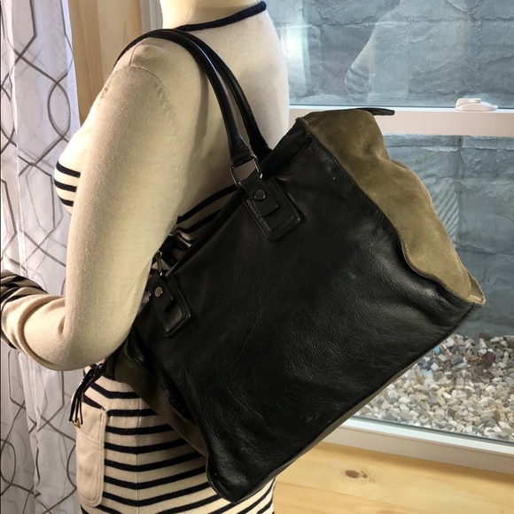 Minelli | Bags | Minelli Italy Leather Suede Moto Bag Doctor Purse ...